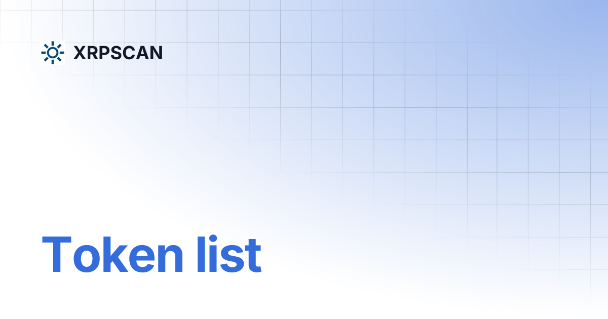 Token list | XRPSCAN