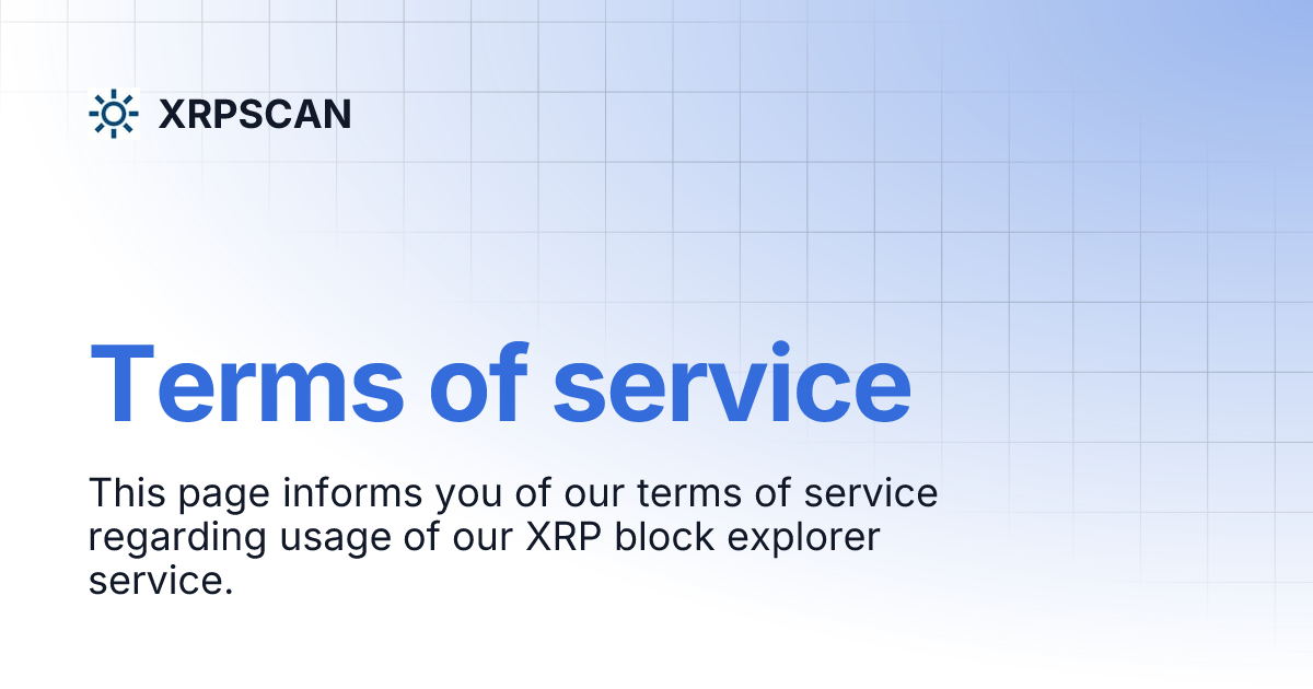 Terms of service | XRPSCAN